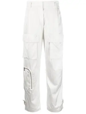 Brunello Cucinelli Zip-detail Straight-leg Cargo Trousers - Neutrals