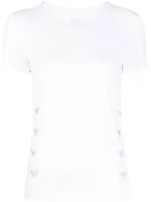 Emporio Armani Solid Cotton-modal T-shirt - White