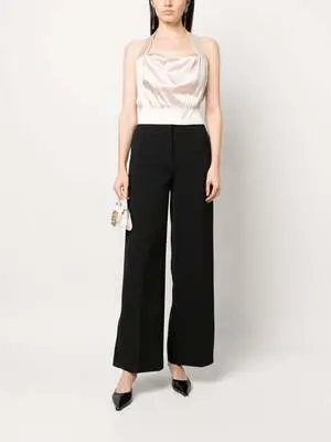 BLANCA VITA Overlapping-panel Palazzo Pants - Black