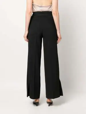 BLANCA VITA Overlapping-panel Palazzo Pants - Black