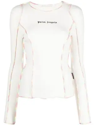 Palm Angels Rainbow Stitch Logo-print Top