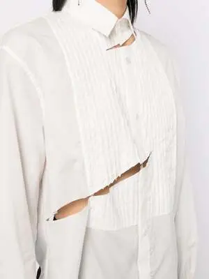 Undercover Cut-out Detail Cotton Shirt - White