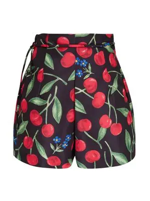 Carolina Herrera Cherry-print Tie-waist Shorts
