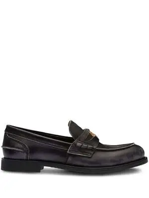 Miu Miu Logo-plaque Leather Loafers
