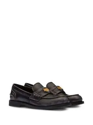 Miu Miu Logo-plaque Leather Loafers