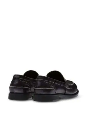 Miu Miu Logo-plaque Leather Loafers