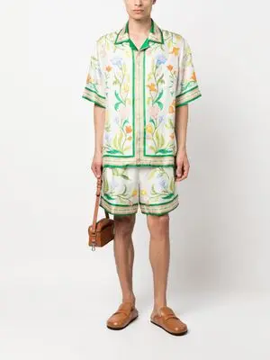 Casablanca L'arche De Fleurie Silk Shorts