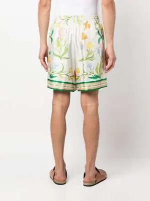 Casablanca L'arche De Fleurie Silk Shorts