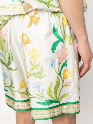 Casablanca L'arche De Fleurie Silk Shorts