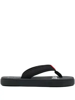 Palm Angels Logo-tag Flip Flops - Black