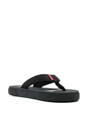 Palm Angels Logo-tag Flip Flops - Black