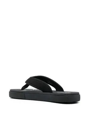 Palm Angels Logo-tag Flip Flops - Black