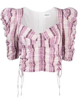 MARANT ETOILE Checked Cropped Top