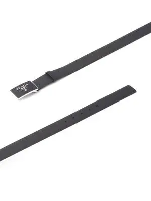 Prada Logo-plaque Leather Belt - Black
