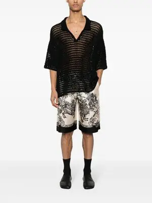Gucci Baroque-print Silk Shorts