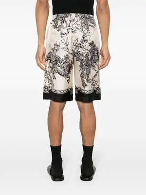 Gucci Baroque-print Silk Shorts