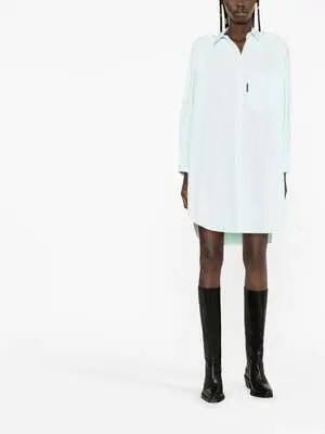 Palm Angels Oversized Shirt Dress - Blue