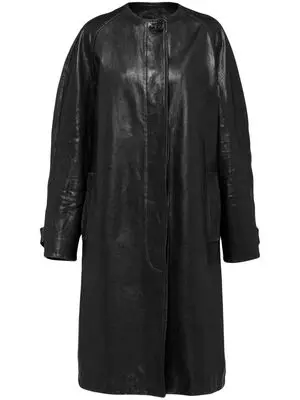 Prada Single-breasted Leather Coat