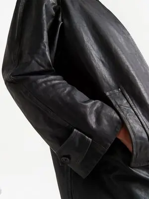 Prada Single-breasted Leather Coat