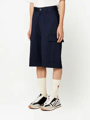 AMI Paris Straight-leg Cargo Shorts - Blue