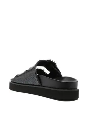 Maje Embellished Snakeskin Effect Leather Sandals