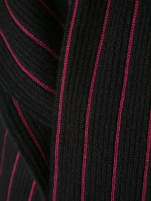 BARRIE Stripe-print Logo-crest Scarf - Black