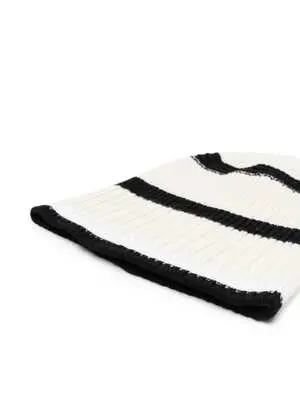 BARRIE Textured Stripes Cashmere Beanie