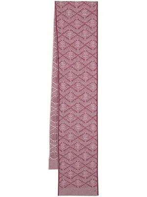 BARRIE Cashmere Monogram Scarf - Pink