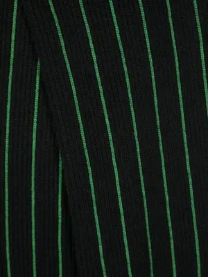 BARRIE Stripe-print Logo-crest Scarf - Black