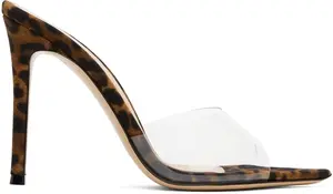 GIANVITO ROSSI Elle 85 Mules - Trasp+leopard Print
