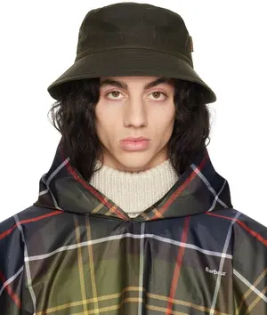 Barbour Khaki Wax Sports Bucket Hat In Olive - 43% Off  display picture 1