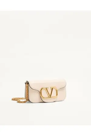 Valentino Garavani Locò Small Shoulder Bag In Calfskin - Metallic