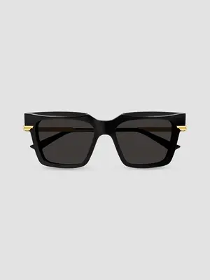 Bottega Veneta Combi Acetate 53mm Square Sunglasses - Black