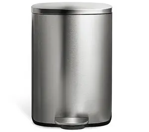 NINE STARS Ninestars 13-gallon Step-on Stainless Steel Trash Can - Silver