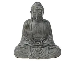 LUXEN HOME Luxenhome Gray Mgo Meditating 17' H Buddha Gard N Statue - One-color