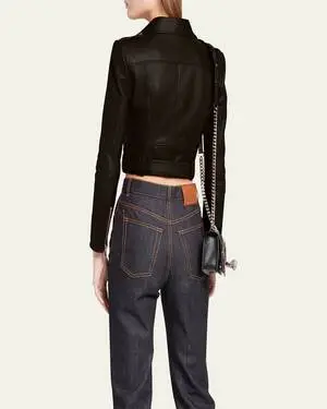 Alexander McQueen Cropped Biker Jacket