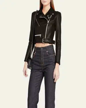 Alexander McQueen Cropped Biker Jacket