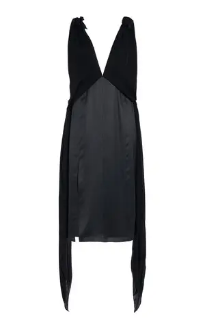 Bottega Veneta Silk Twill Knee Length Dress - Black