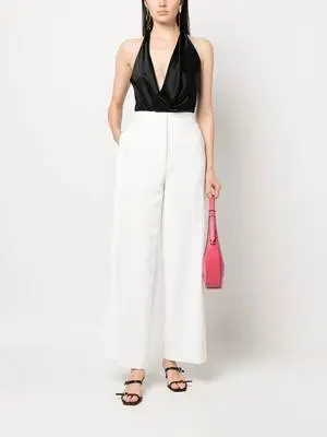BLANCA VITA Overlapping-panel Palazzo Trousers - White
