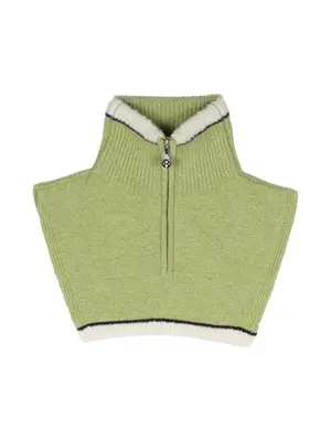 BARRIE Knitted Zip-up Scarf - Green