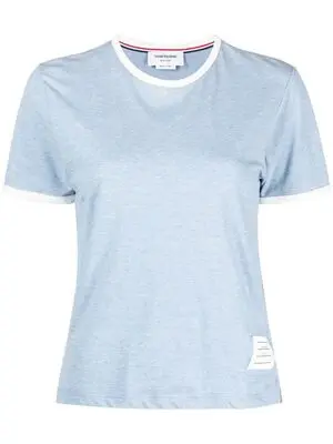 Thom Browne Contrast-trim T-shirt - Blue
