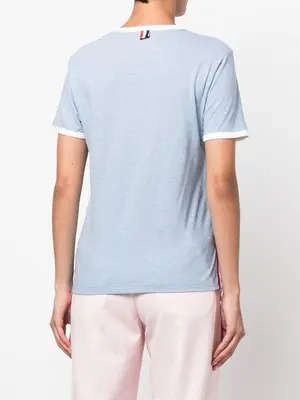 Thom Browne Contrast-trim T-shirt - Blue