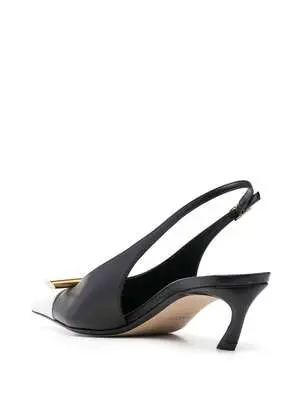 LANVIN Rita 50mm Leather Slingback Pumps