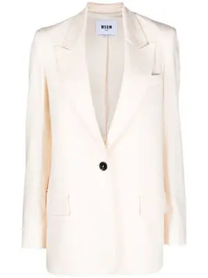 MSGM Single-breasted Blazer - Neutrals
