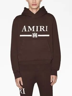 Amiri Logo-print Hoodie - Brown