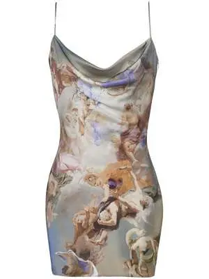 Balmain Sky-print Minidress - Blue