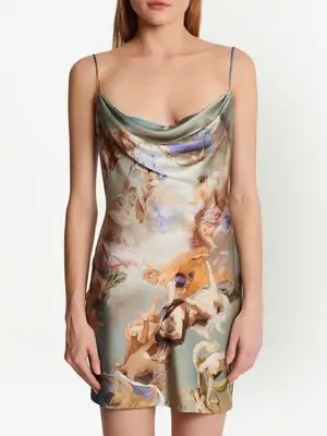 Balmain Sky-print Minidress - Blue