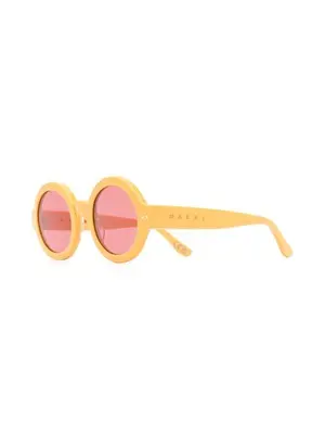 Marni Logo-print Round-frame Sunglasses