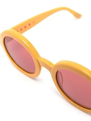 Marni Logo-print Round-frame Sunglasses
