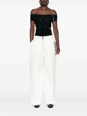 Alexander McQueen Cut-out Off-shoulder Top - Black